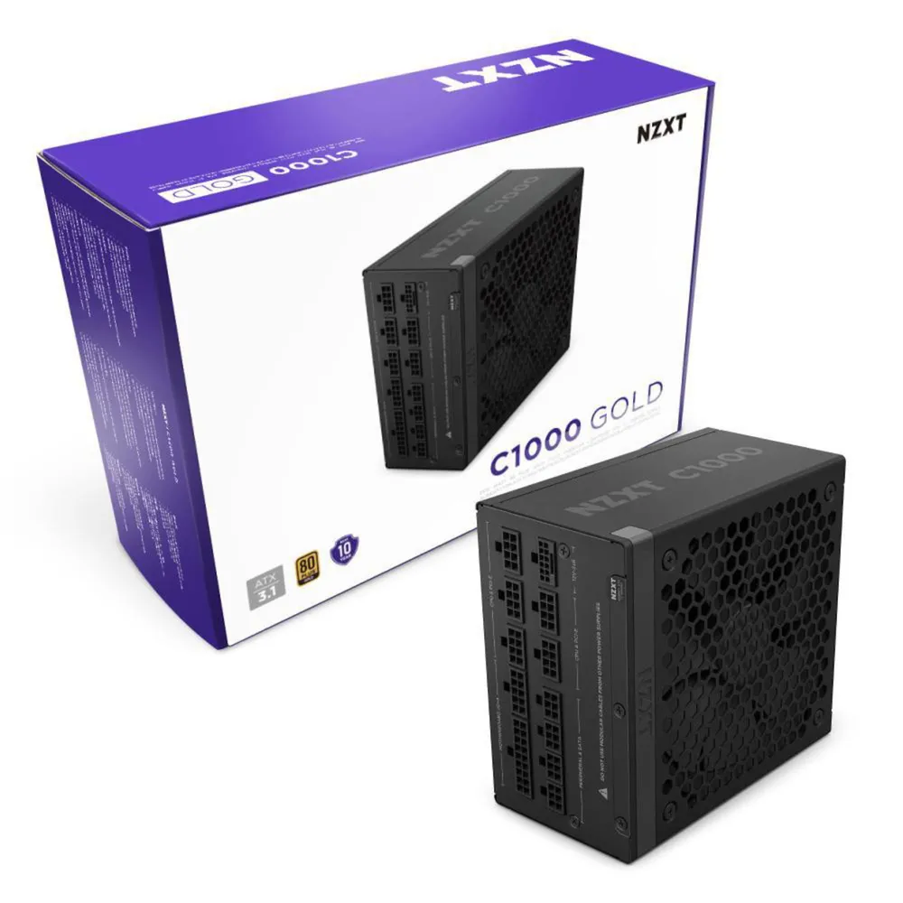NZXT C1000 1000W Gaming Netzteil 80+ Gold, ATX3.1 PCIe5.0 modular 135 ...