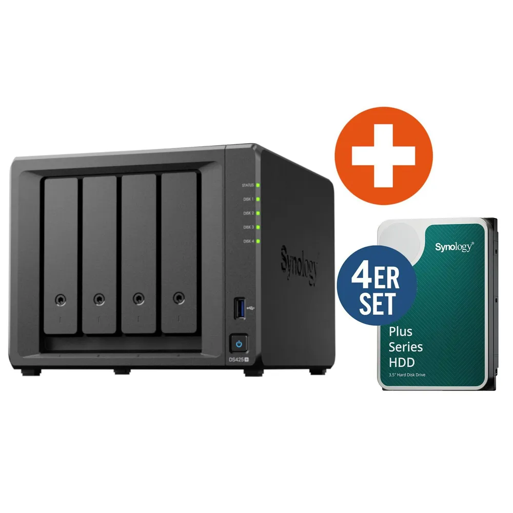 Synology DS425+ NAS System 4-Bay 64 TB inkl. 4x 16 TB Synology HDD ...
