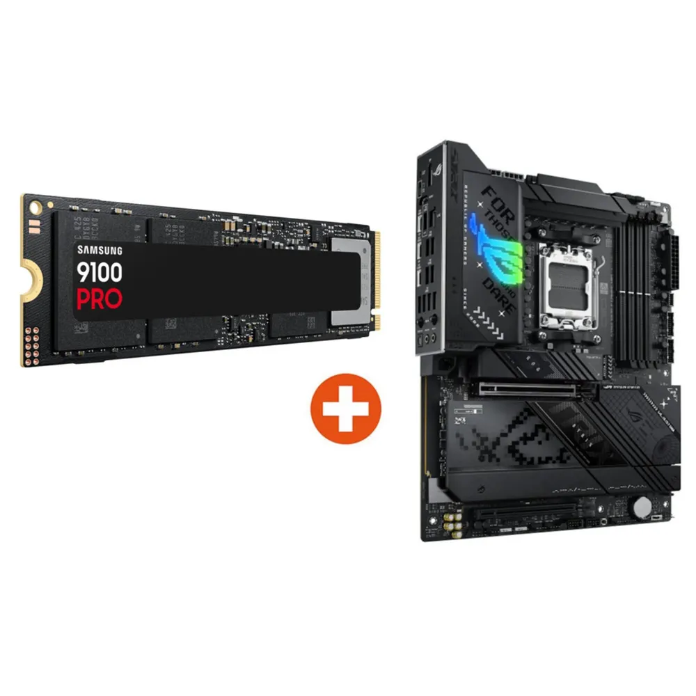 Samsung 9100 PRO NVMe SSD 2 TB + ASUS ROG STRIX X870-F GAMING WIFI ATX ...